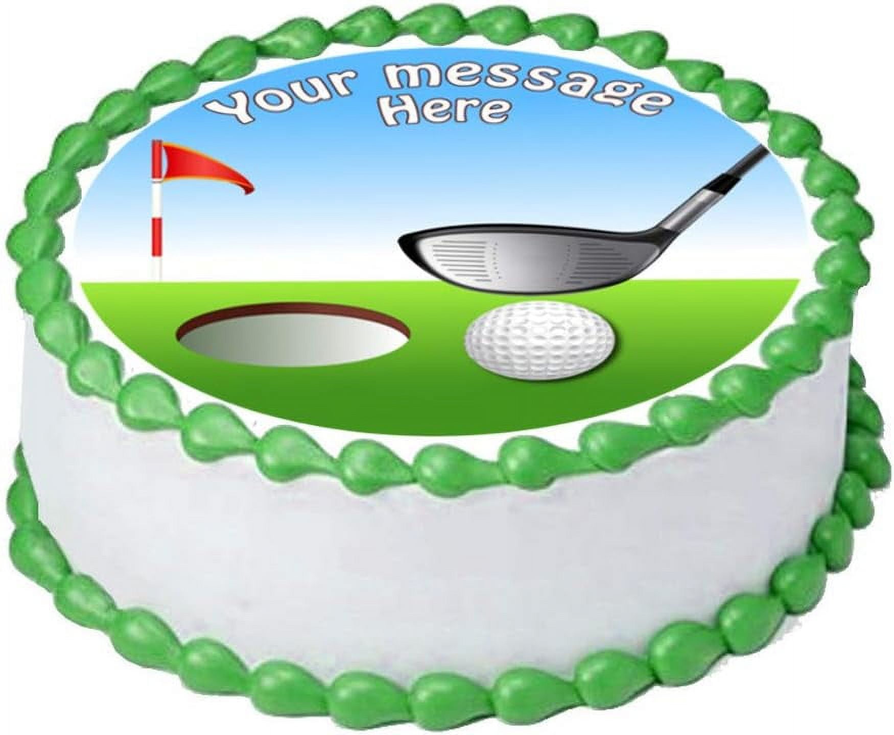 Golf 9.5" round Edible cake topper image Birthday Party Decoration ...