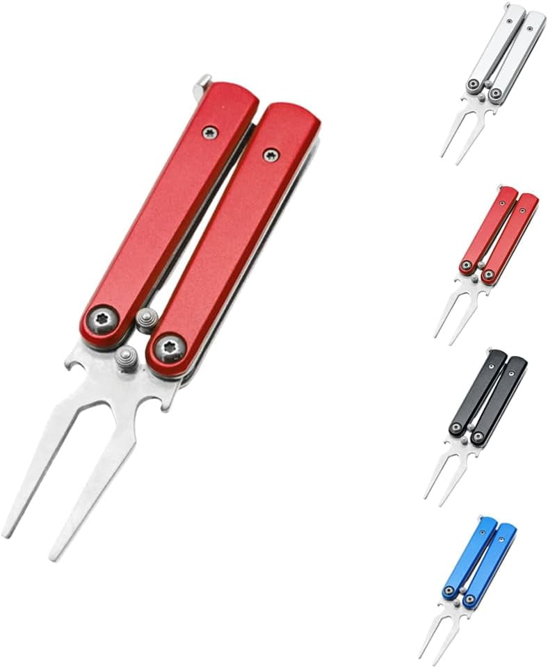 Golf Alloy Forks, 2in1 Golf Green Repair Tool Butterfly-Style Divot ...