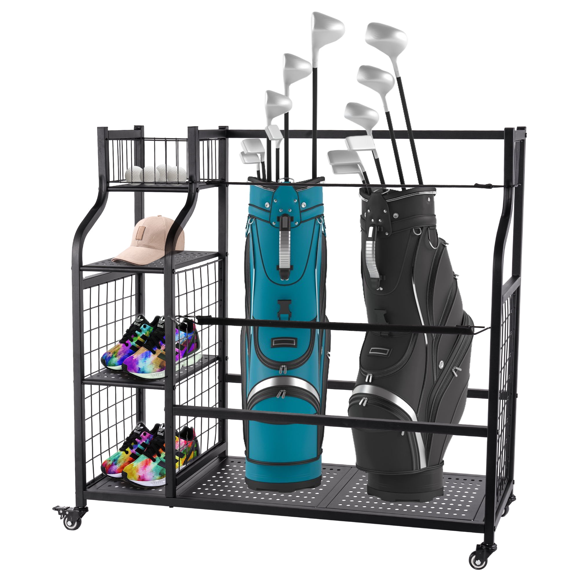 Golf Bag Golfing Equipment Iron Rack Garage Storage Organizer Cart on ...