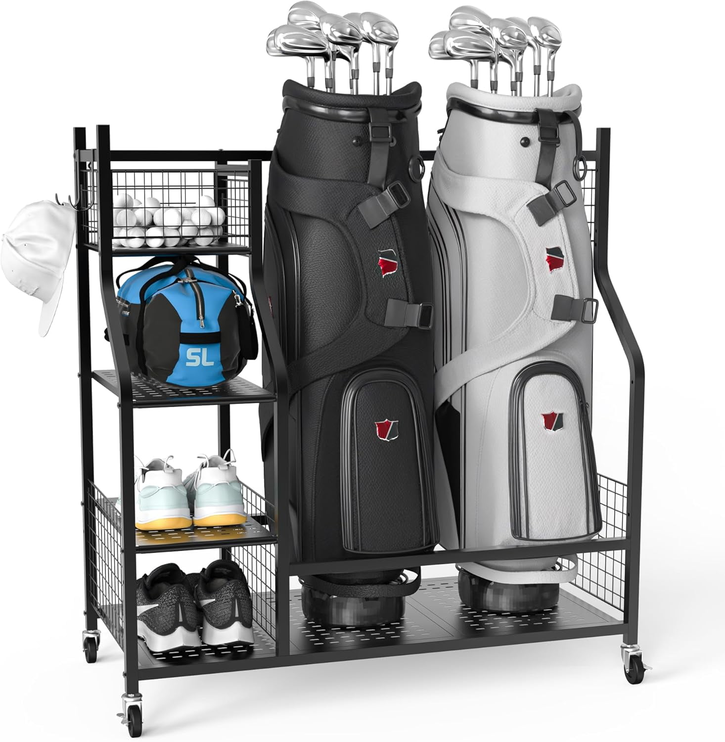 Golf Bag Storage Garage Organizer, Extra Large Size Golf Bag Storage ...