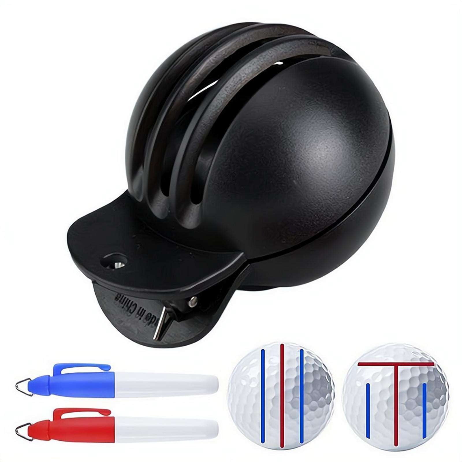 Golf Ball Alignment Line Marker Tool with 2 Waterproof Pens, Putting ...