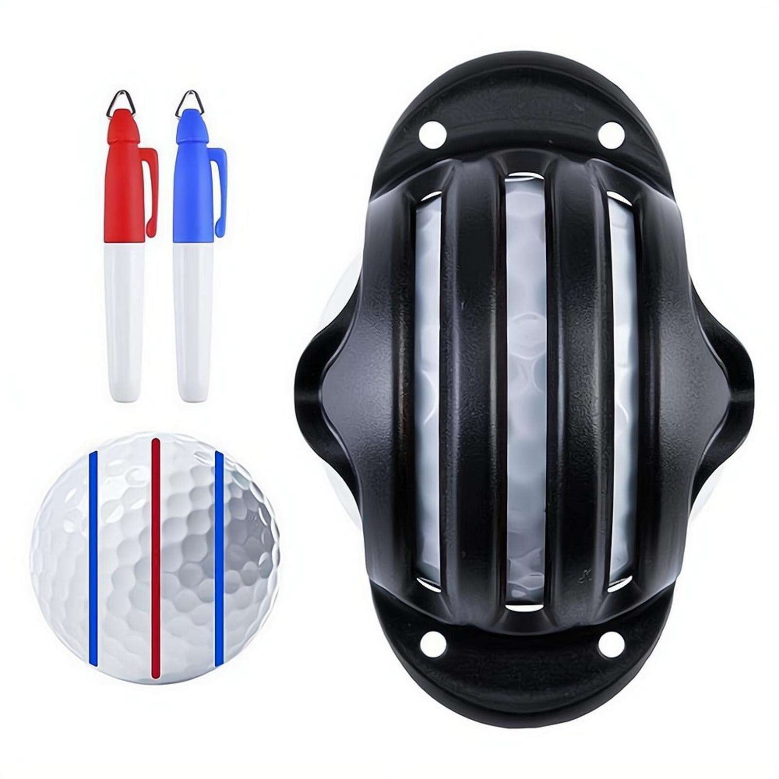 Golf Ball Alignment Line Marker Tool with 2 Waterproof Pens, Putting ...