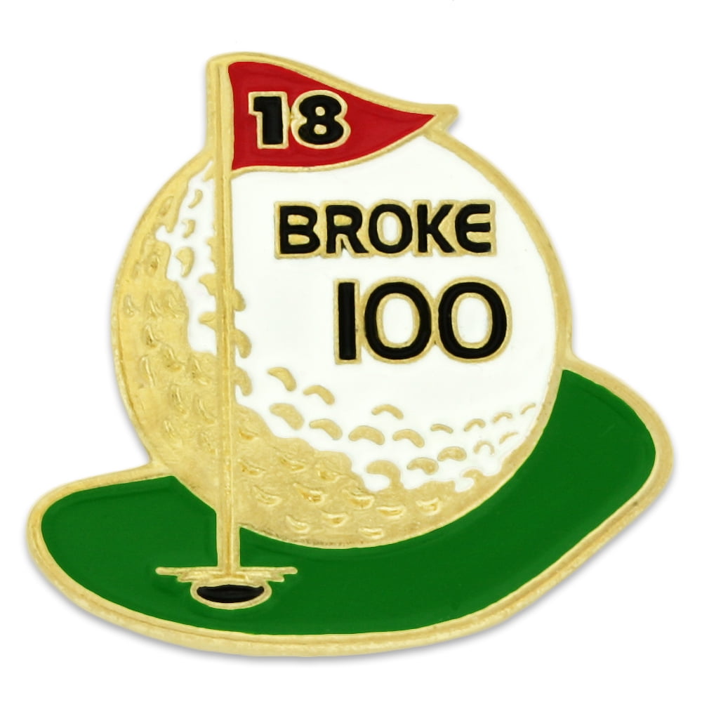 Golf Ball Broke 100 Golfing Enamel Lapel Pin - Walmart.com