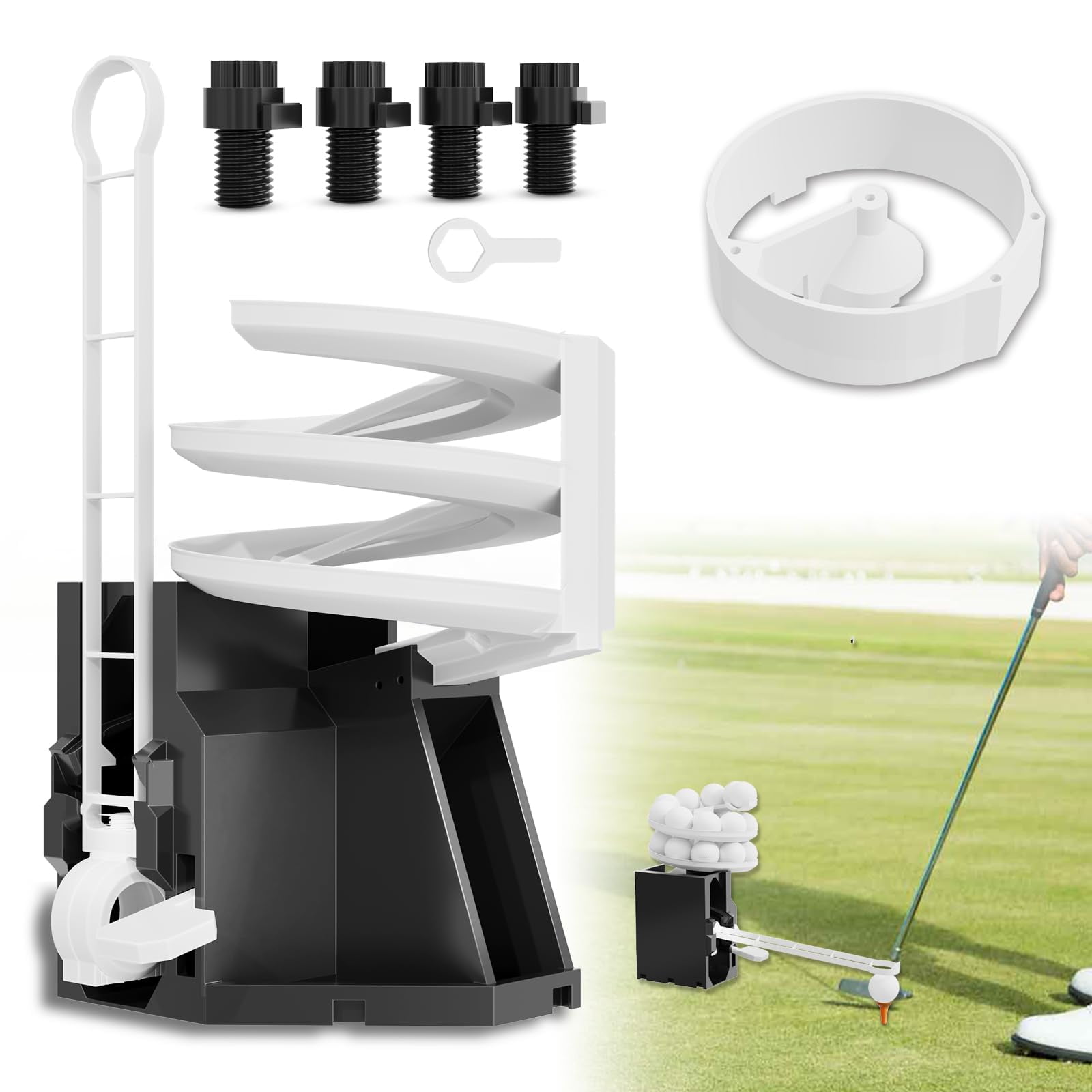 Golf Ball Dispenser Launcher Pro, Automatic Golf Ball Tee up Machine ...