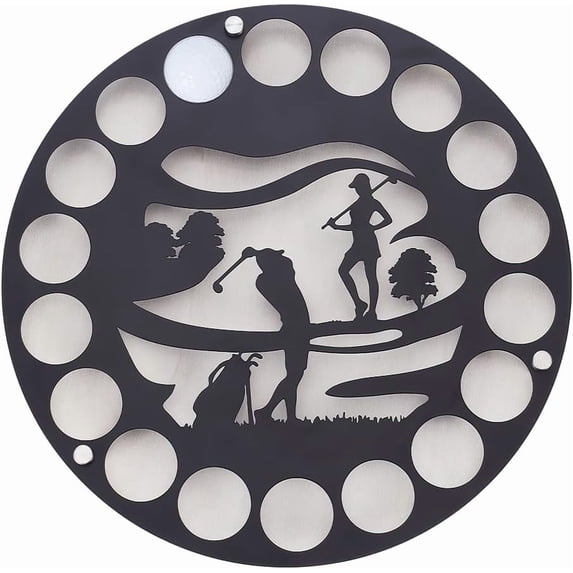 Golf Ball Display Case Metal Wood Golf Ball Holder Display Holds 18 ...