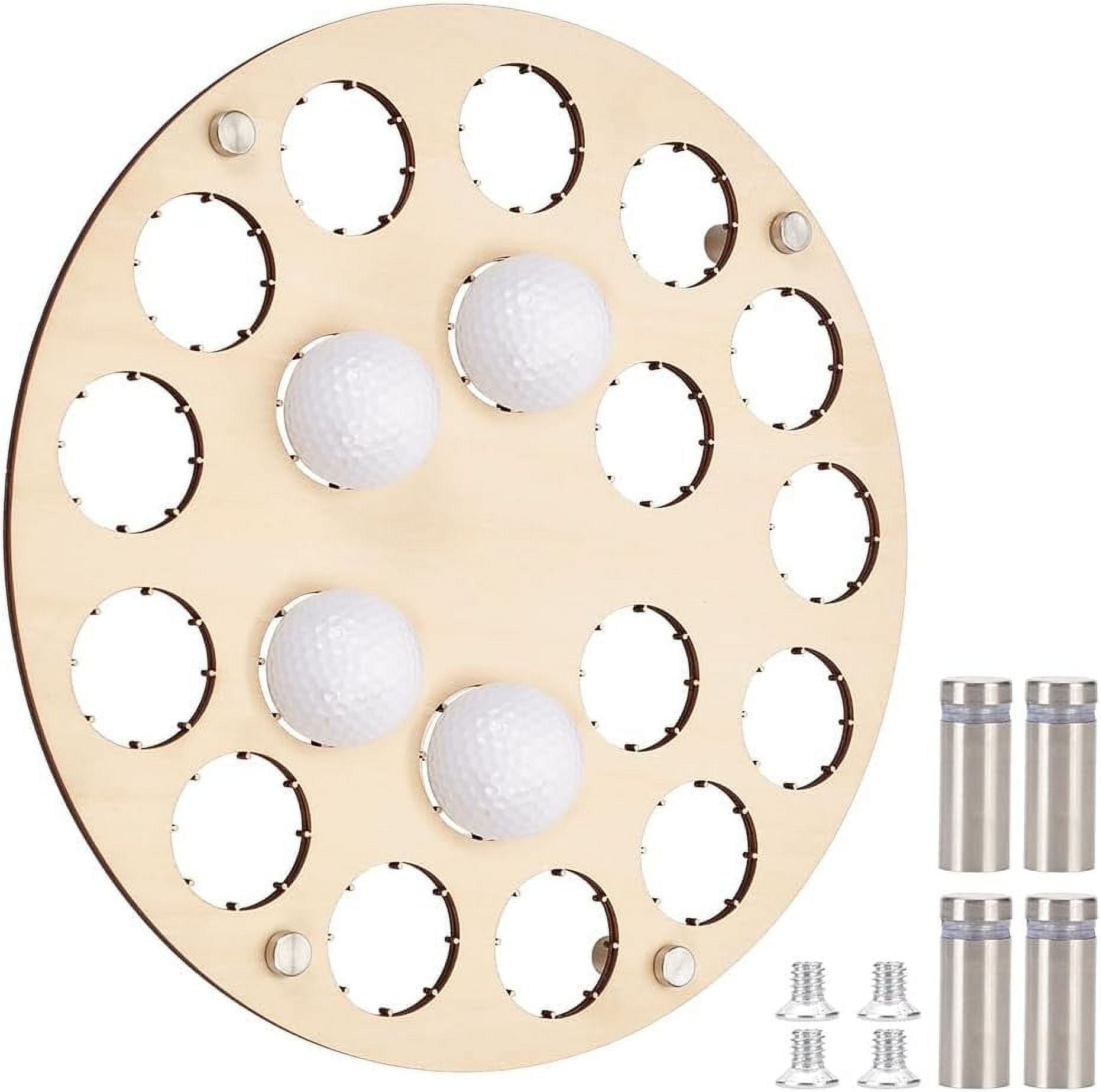 Golf Ball Display Holder Wood 19 Holes Golf Ball Wall Mount Display ...