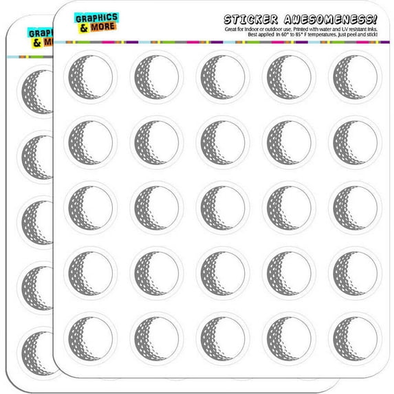 Golf Ball Golfing Golfer 50 1" Planner Calendar Scrapbooking Crafting ...