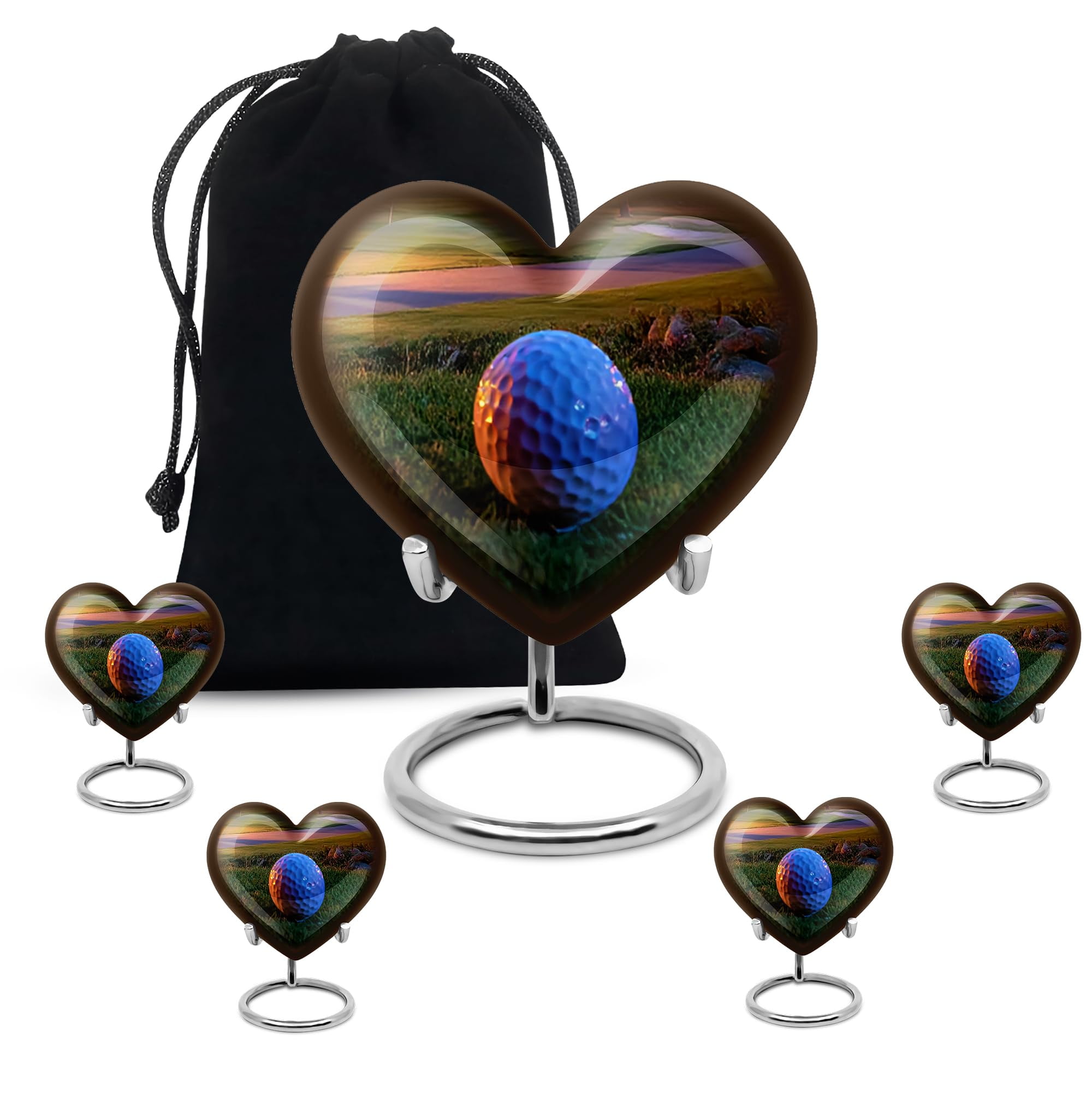 Golf Ball Heart Urn for Human Remain, Urns for Humans Ash Adult Man ...