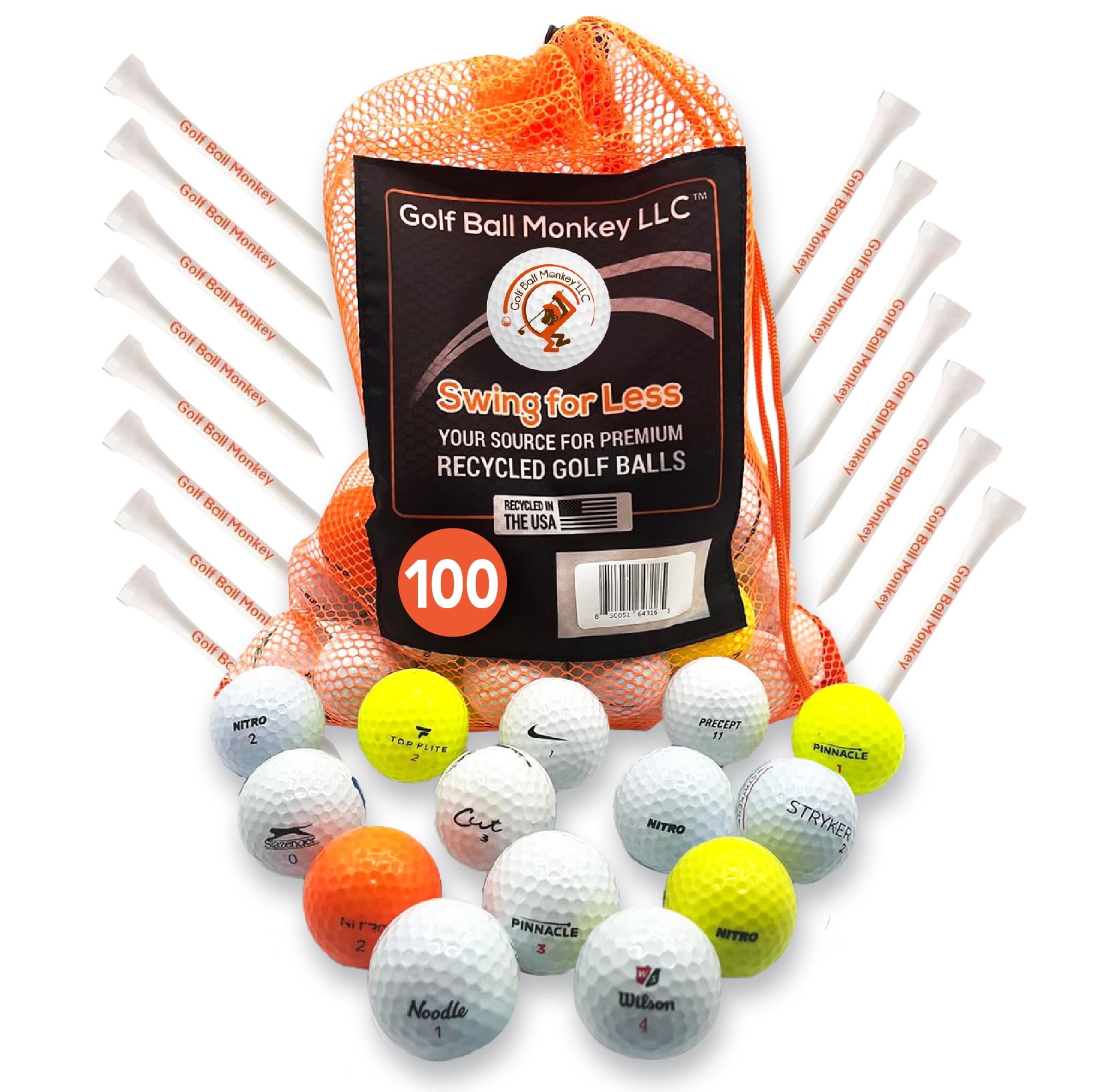 Golf Ball Monkey Value Line Series 100 Near Mint Recycled Golf Balls ...