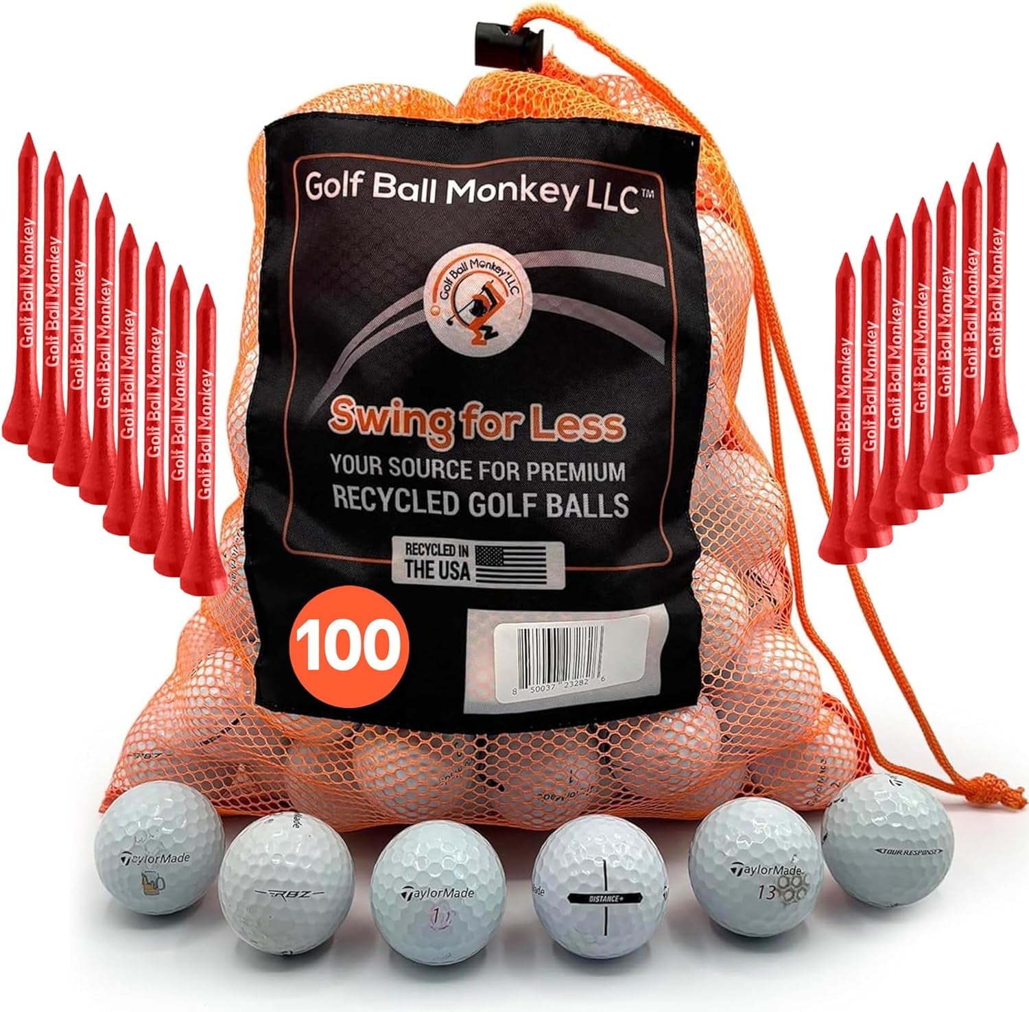 Golf Ball Monkey Recycled Taylormade Golf Balls Bulk Mix 100 Pk w/ 15 ...