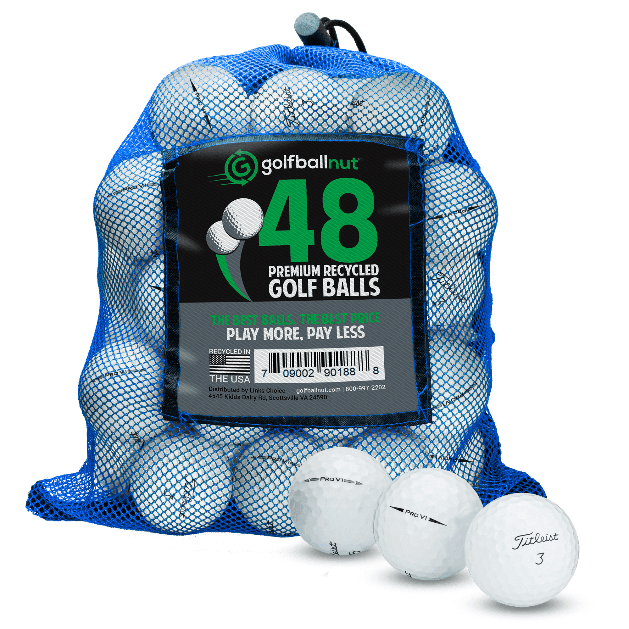 Golf Ball Nut – Pro V1 Recycled Golf Balls, 4A Near Mint Condition – 48 ...