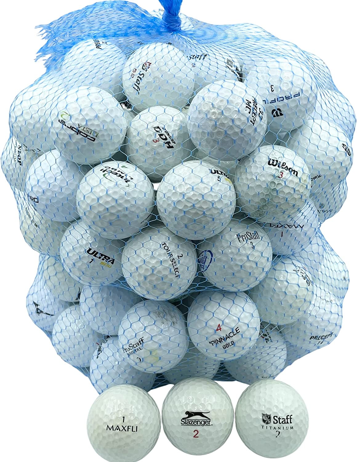 Golf Ball Planet, 100 Assorted Recycled Golf Balls, 4A/3A Mixed ...