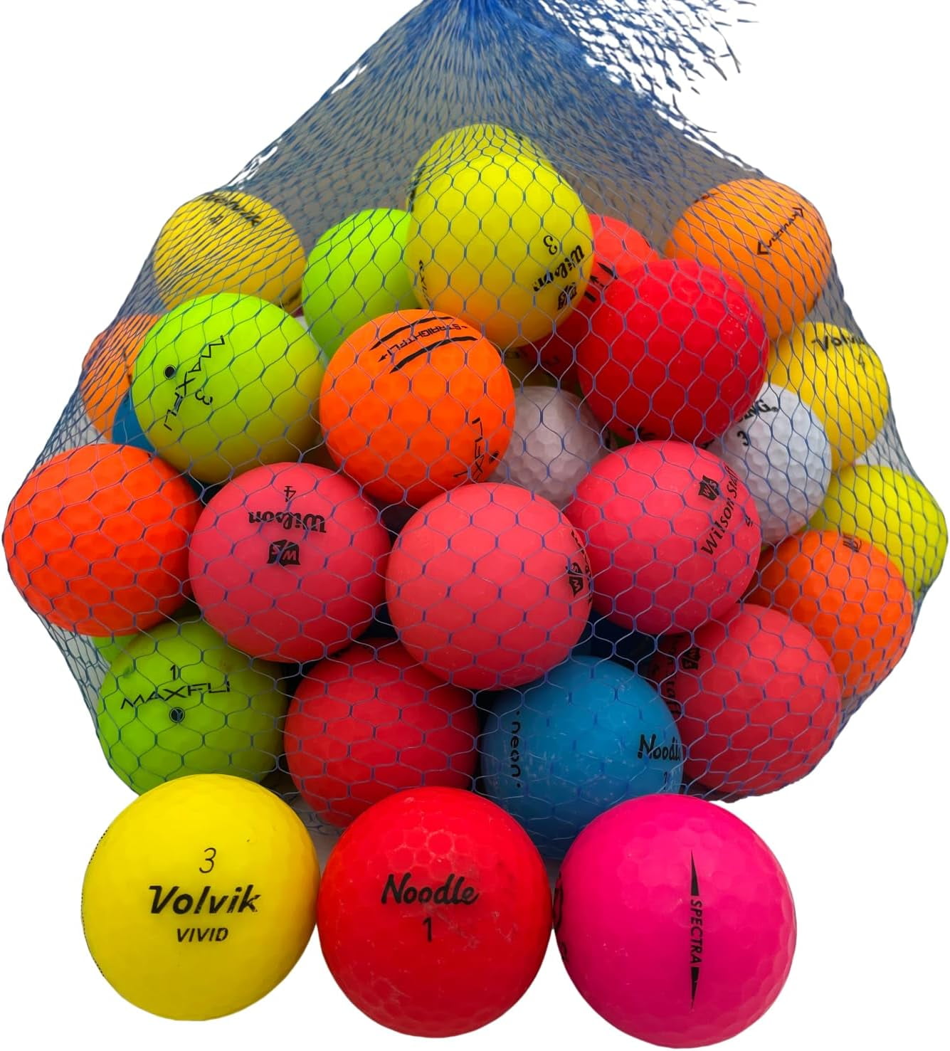 Golf Ball Planet - 50 Pack Recycled Golf Balls Matte Color Mix (4A ...