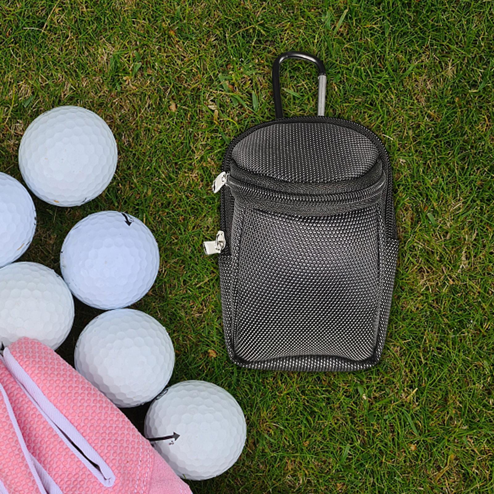 Golf Ball Pouch Golf Ball Holder Two Zipper Pockets Holds Two Balls ...