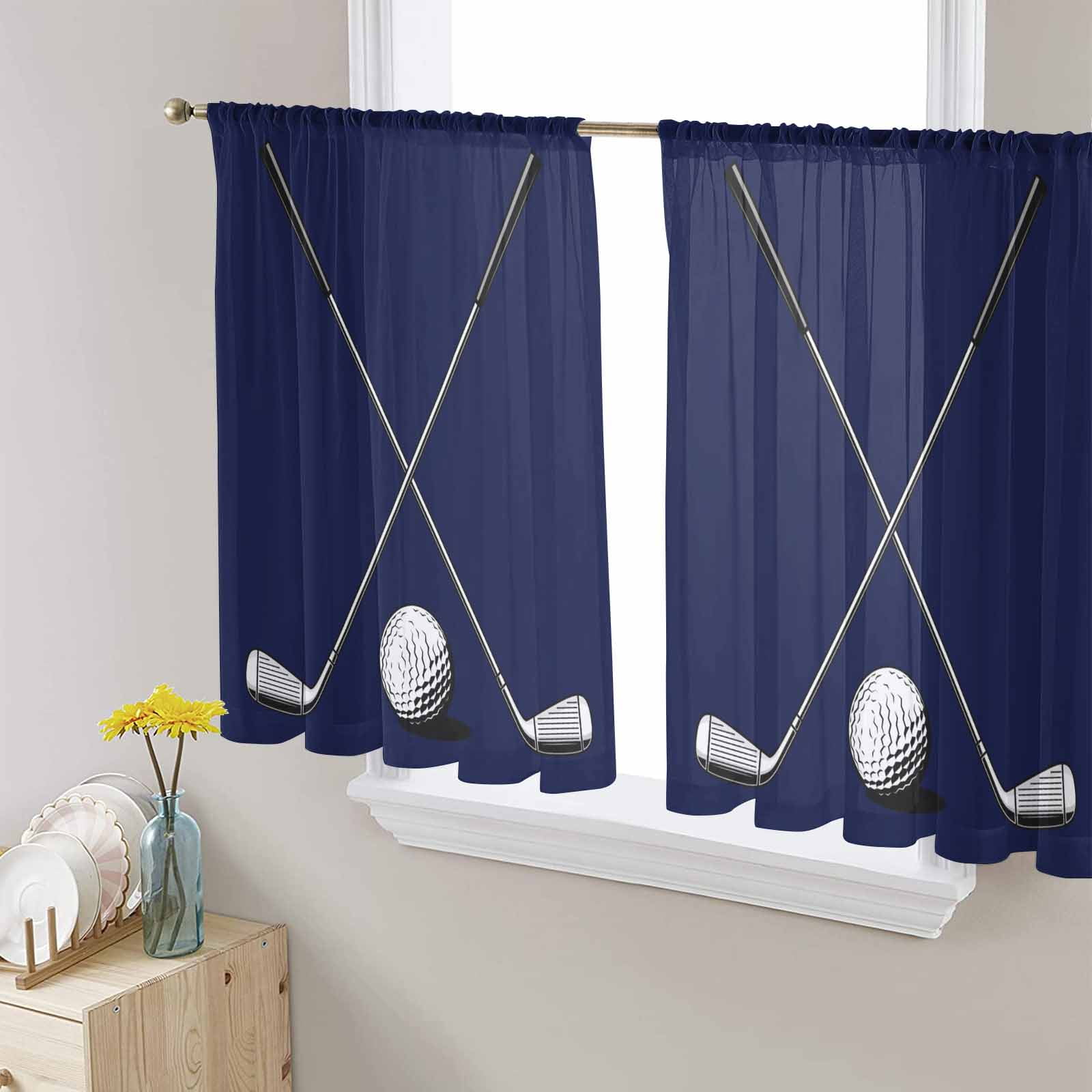 Golf Ball Sheer Curtains 54 Inches Length 2 Panels Set, Window Sheer ...