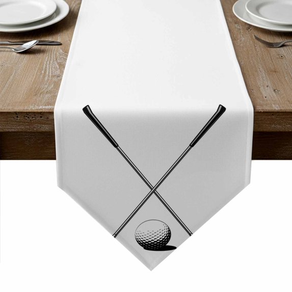 Golf Ball Table Runner Linen Burlap Table Runner 90 Inches Long ...