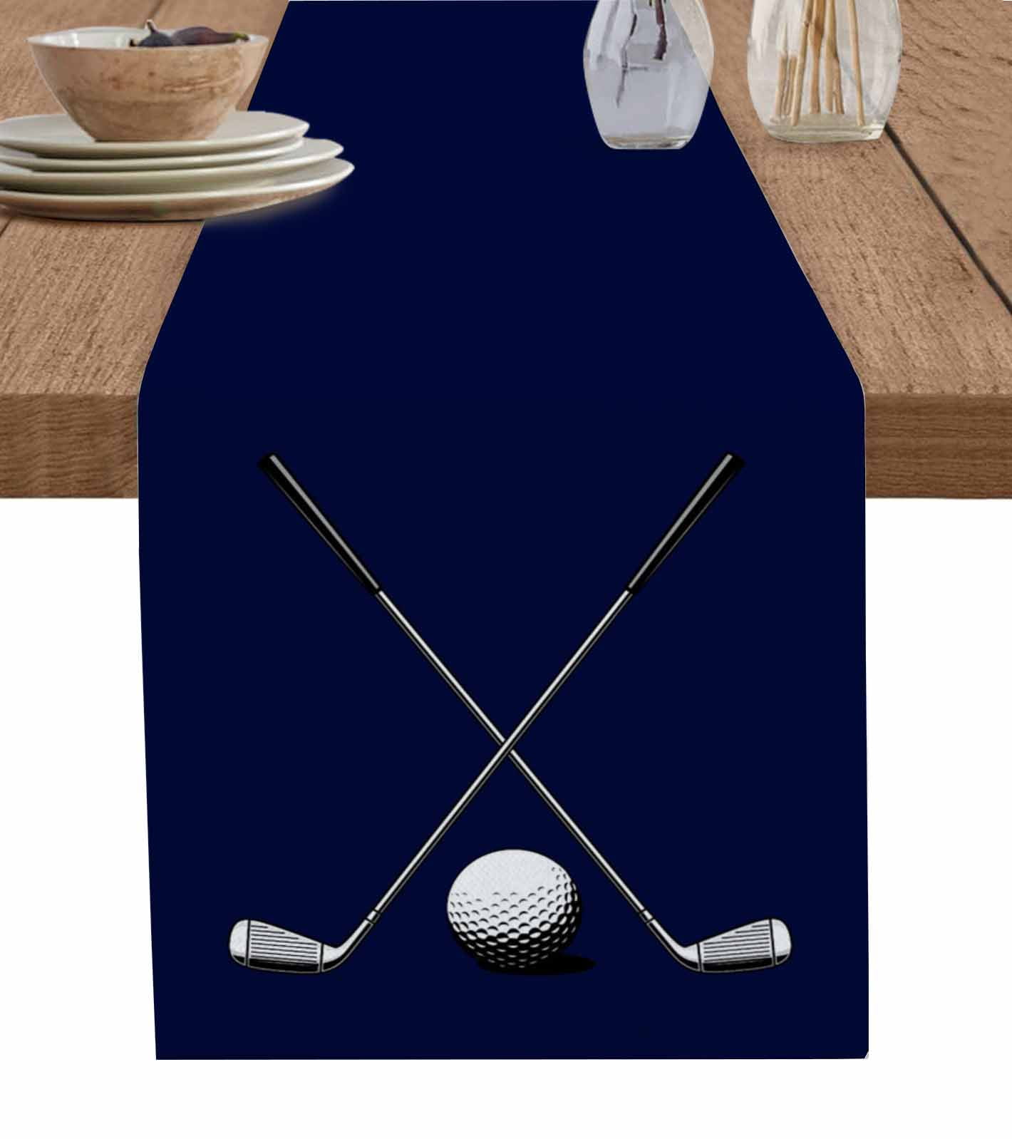 Golf Ball Table Runner Navy Blue Monochrome Sport Tablerunners 13 x 90 ...