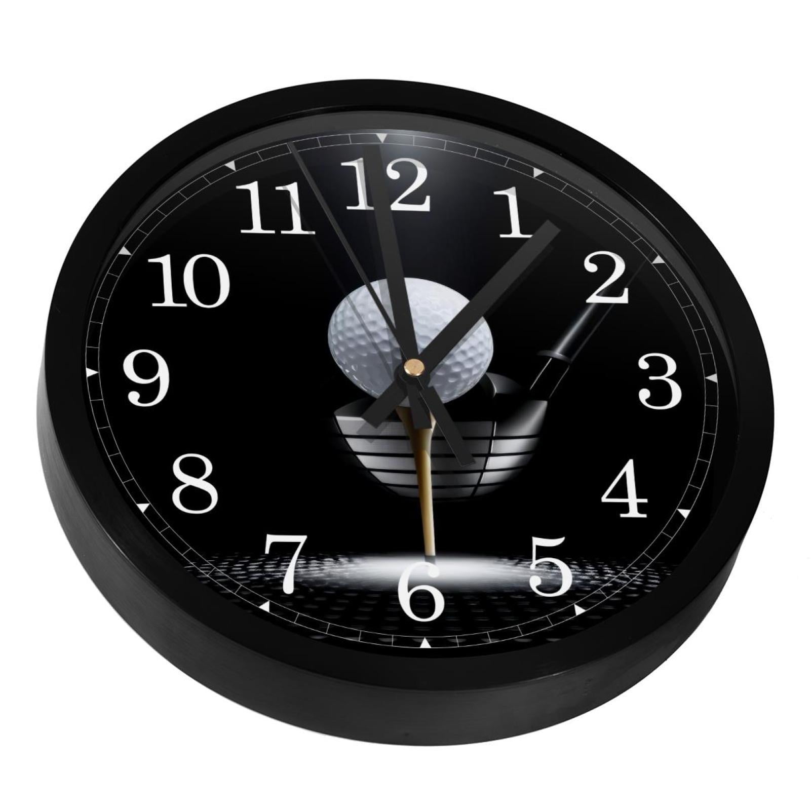 Golf Ball on Tee with Club in the Spotlight Silent Wall Clock, Non ...
