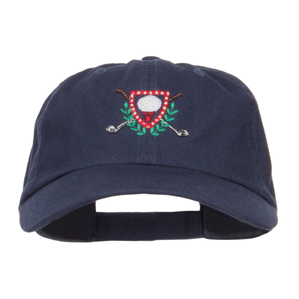 Golf Ball Tee Crest Embroidered Cap - Navy OSFM - Walmart.com
