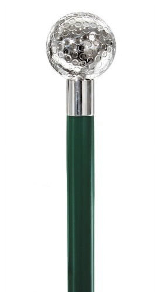Golf Ball Walking Cane Sterling Silver cane with Irish Green Hardwood ...