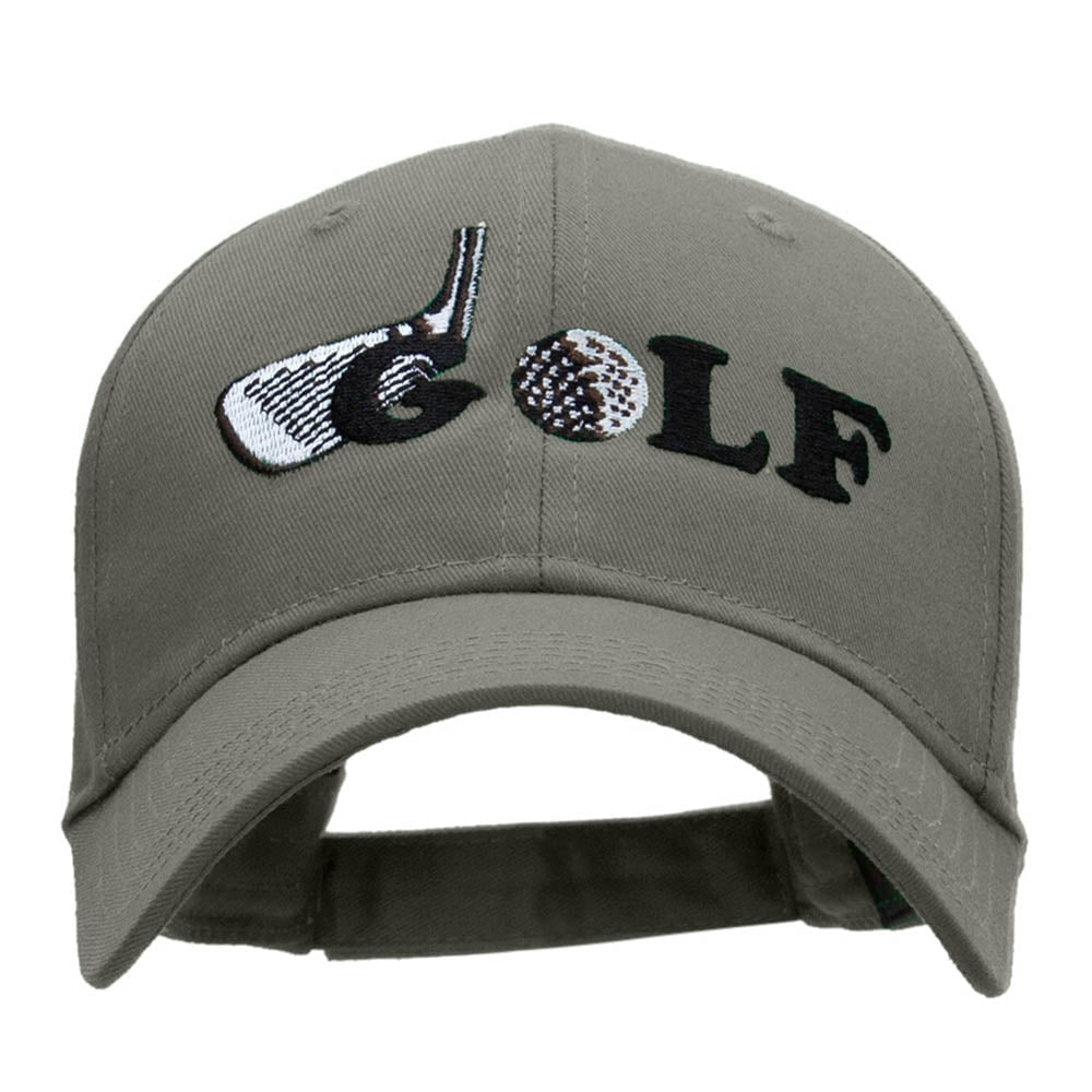 Golf Ball and Club Embroidered Solid Cotton Twill Low Profile Cap ...