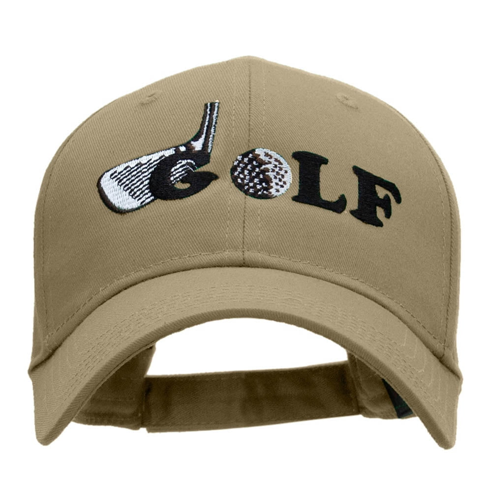Golf Ball and Club Embroidered Solid Cotton Twill Low Profile Cap ...