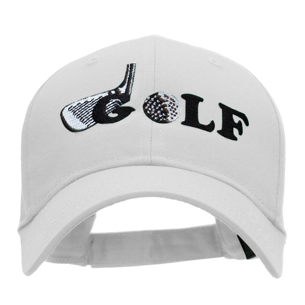 Golf Ball and Club Embroidered Solid Cotton Twill Low Profile Cap ...