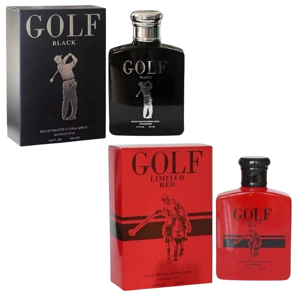 Golf Black & Limited Red Spray Perfume Set for Men, 100 ml / 3.4 fl oz ...
