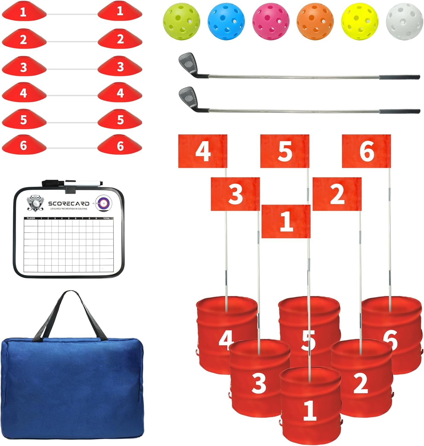 Golf Bucket Yard Game - Outdoor Lawn Games for Adults and Family with 2 ...