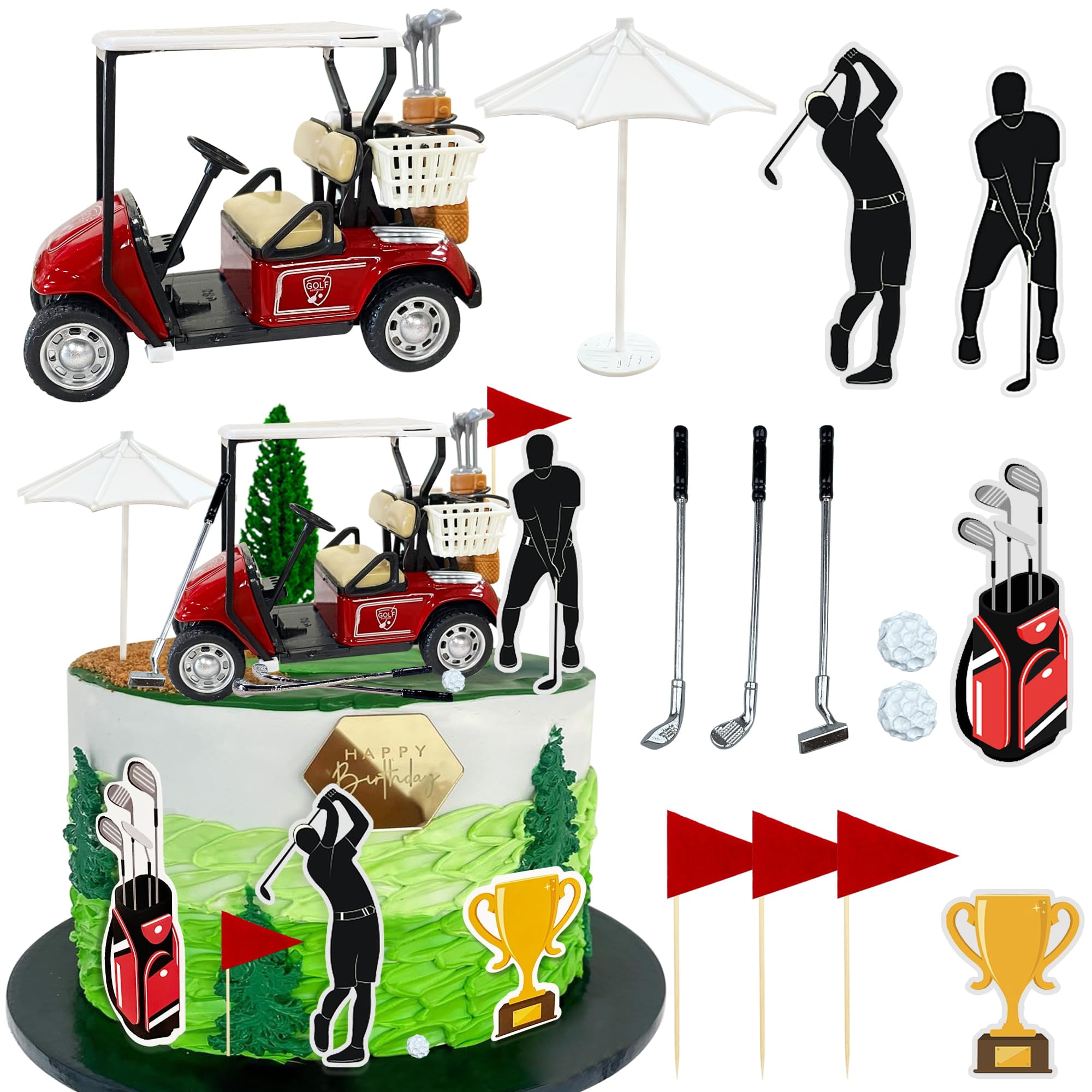 Golf Cake Decorations TWE5 Heading for The Red Cake Topper Birthday ...