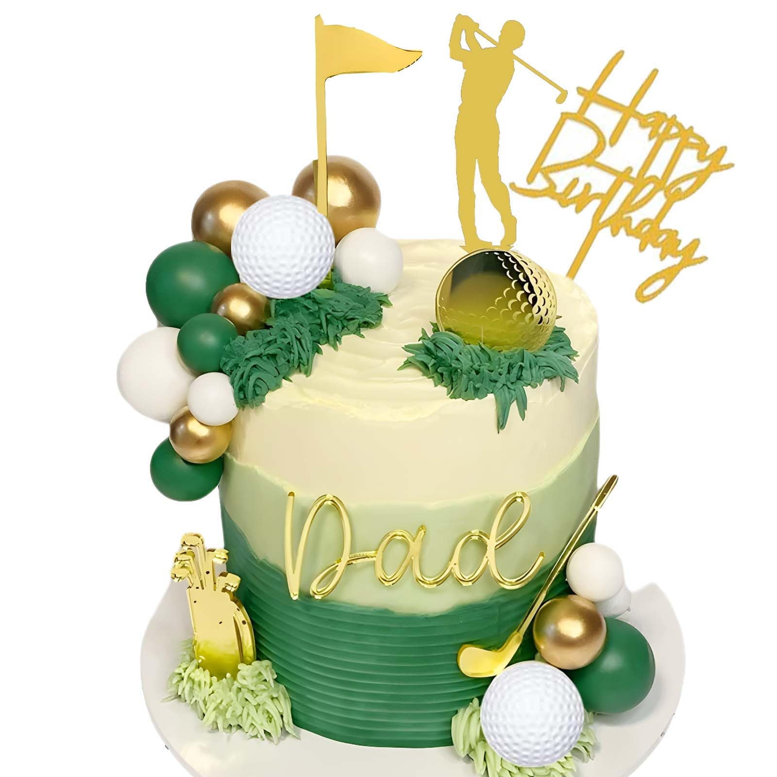 Golf Cake Topper, Qoadwem 23pcs Golf FSH1 Cake Decorations Golf Cart ...