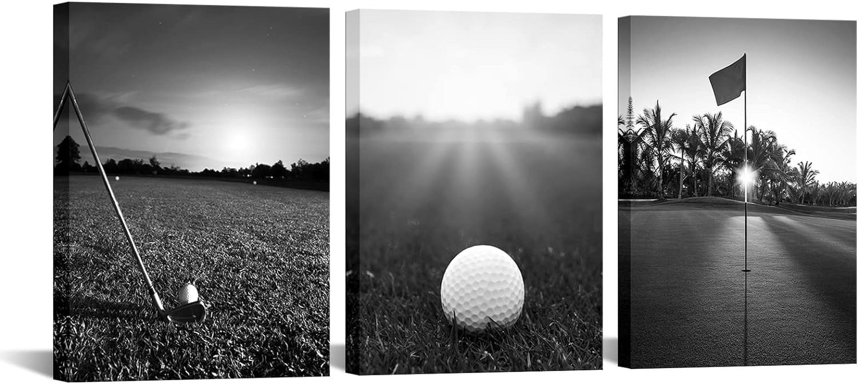 Golf Canvas Wall Art for Living Room Decor Black White Golf Course ...