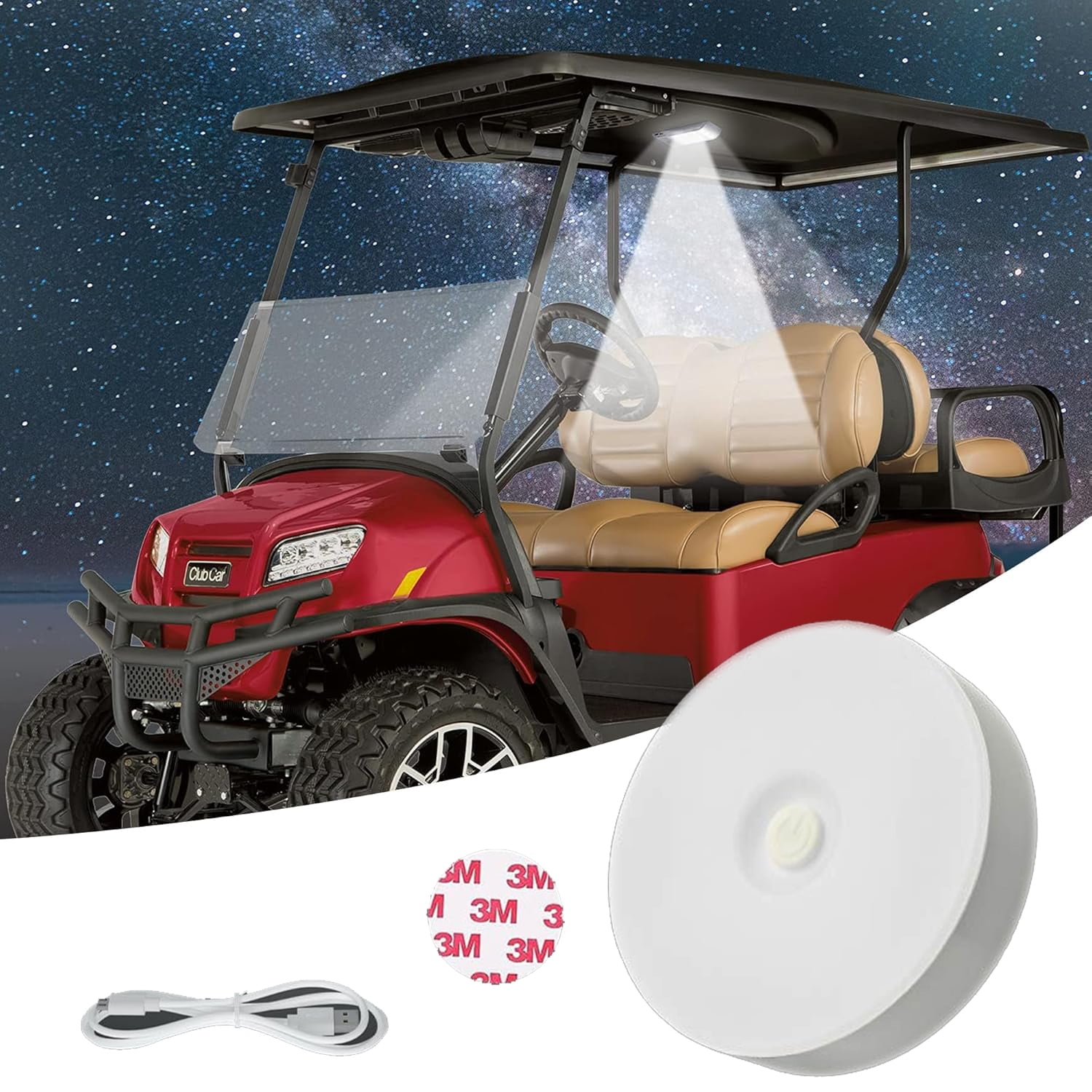 Golf Cart Accessories: Golf Cart Dome Light – Universal Mini Touch ...