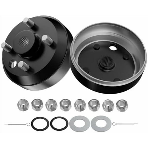 Golf Cart Brake Drum Kit with Large Hole Fine Splined, Fits 1991-Up Gas ...