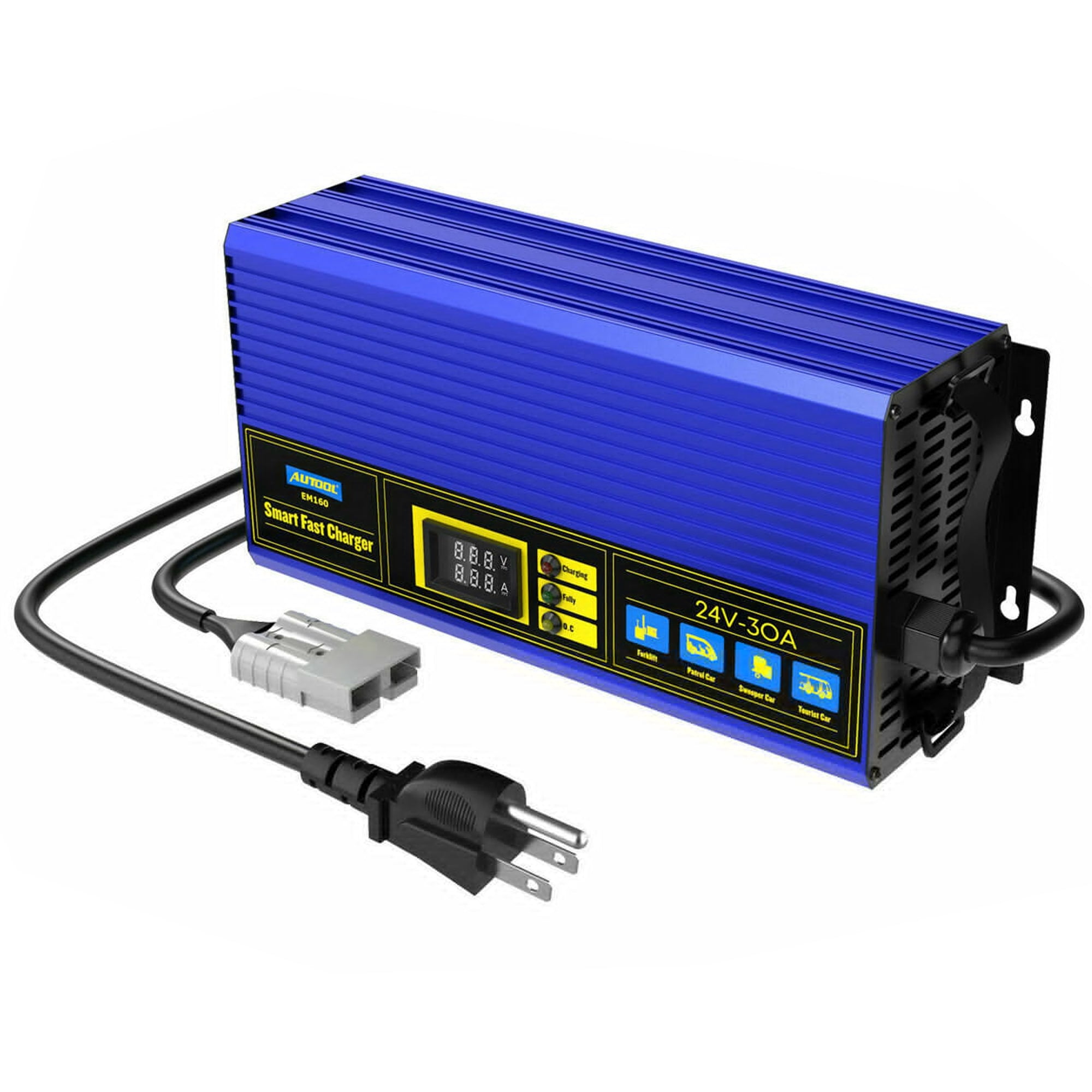 Golf Cart Charger 24V 30A Fully-Automatic Universal Smart Fast Battery ...