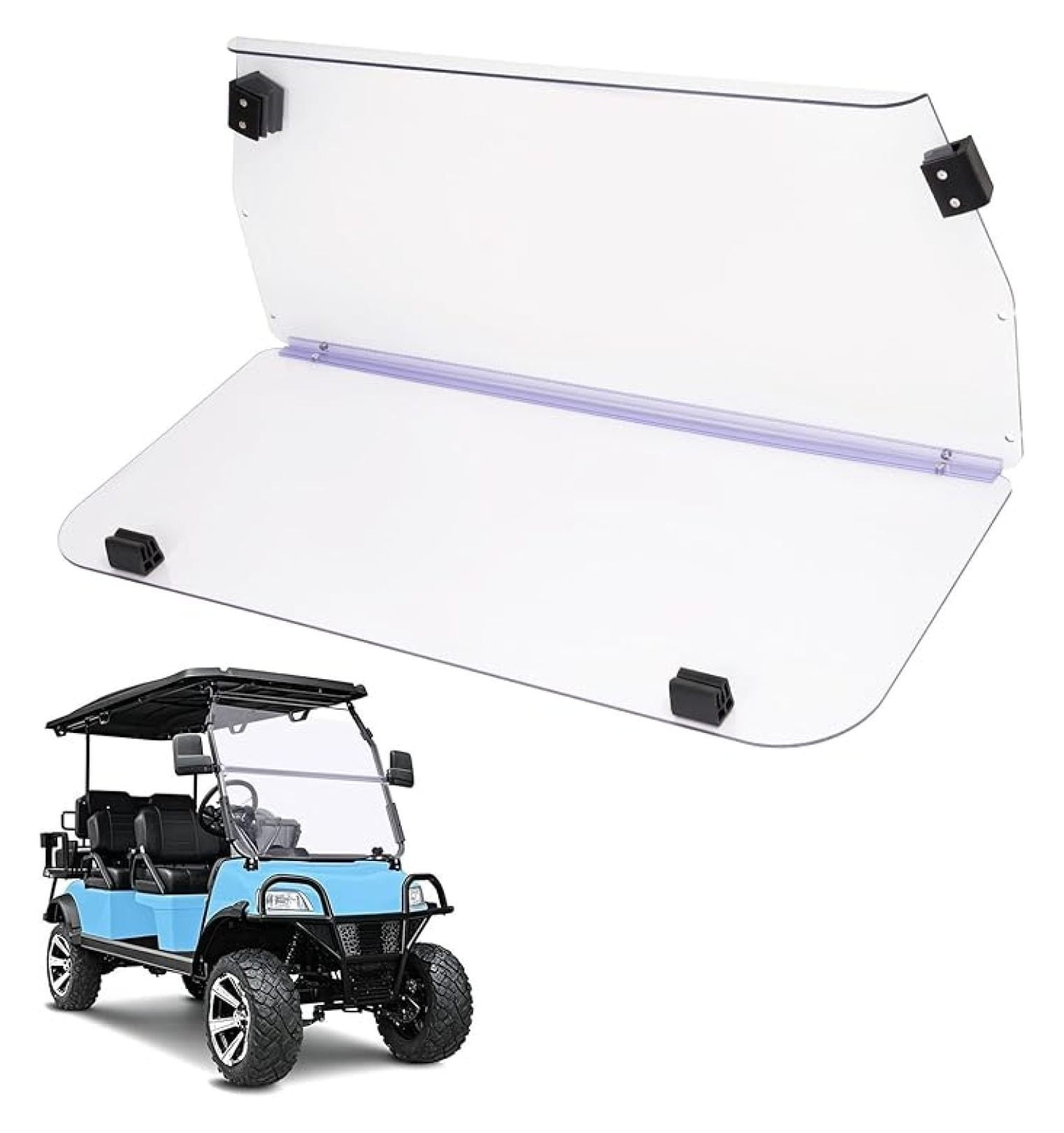 Golf Cart Clear Front Windshield Compatible with 2016-Up Evolution ...
