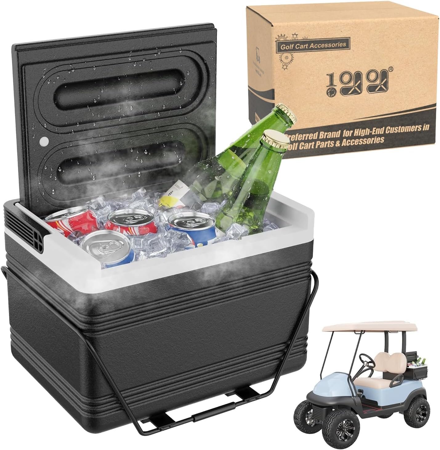 Golf Cart Cooler with Mounting Bracket Kit Fits Yamaha Club and EZGO ...