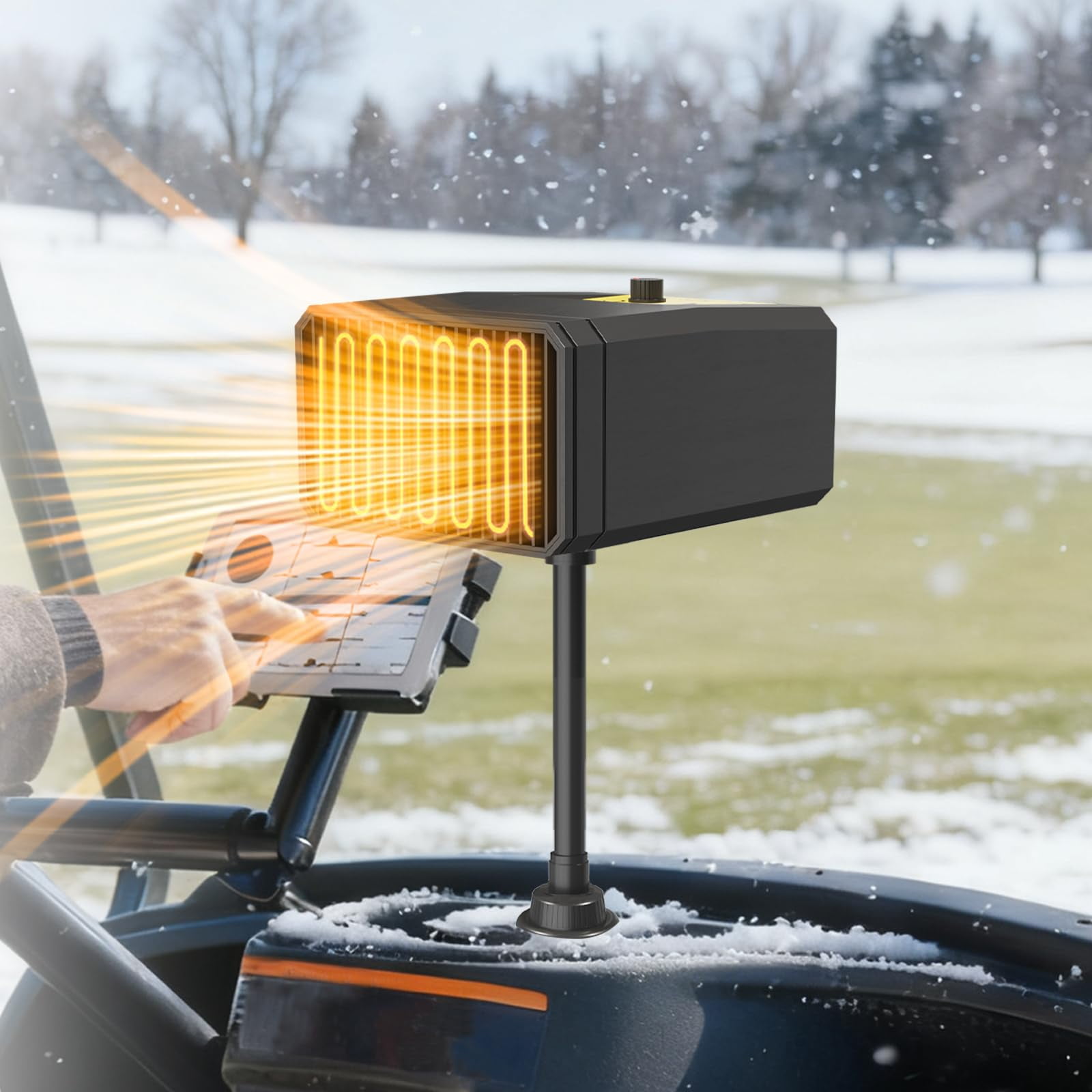 Golf Cart Electric Heater, 3 Adjustable Settings (Hot, Cold, Warm), 360 ...