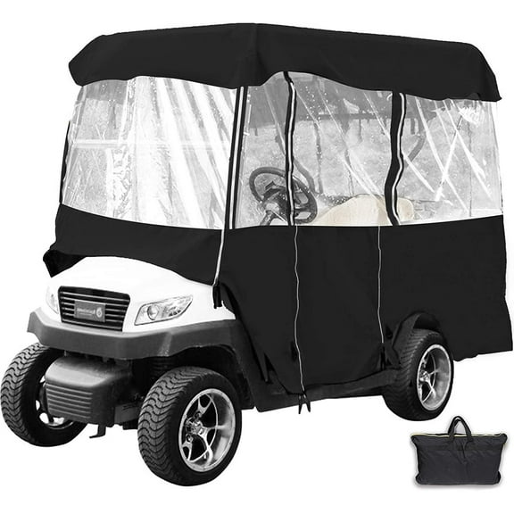 Golf Cart Enclosure 86'', 4-Person Cover, 300D Waterproof Fairway ...