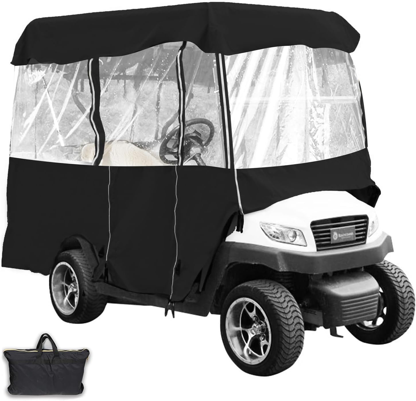 Golf Cart Enclosure, 4-Person Golf Cart Cover, 4-Sided Fairway Deluxe ...