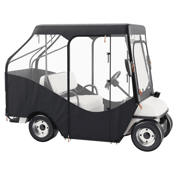 Golf Cart Enclosure 4 Seater, 420D Waterproof Cover with Transparent ...