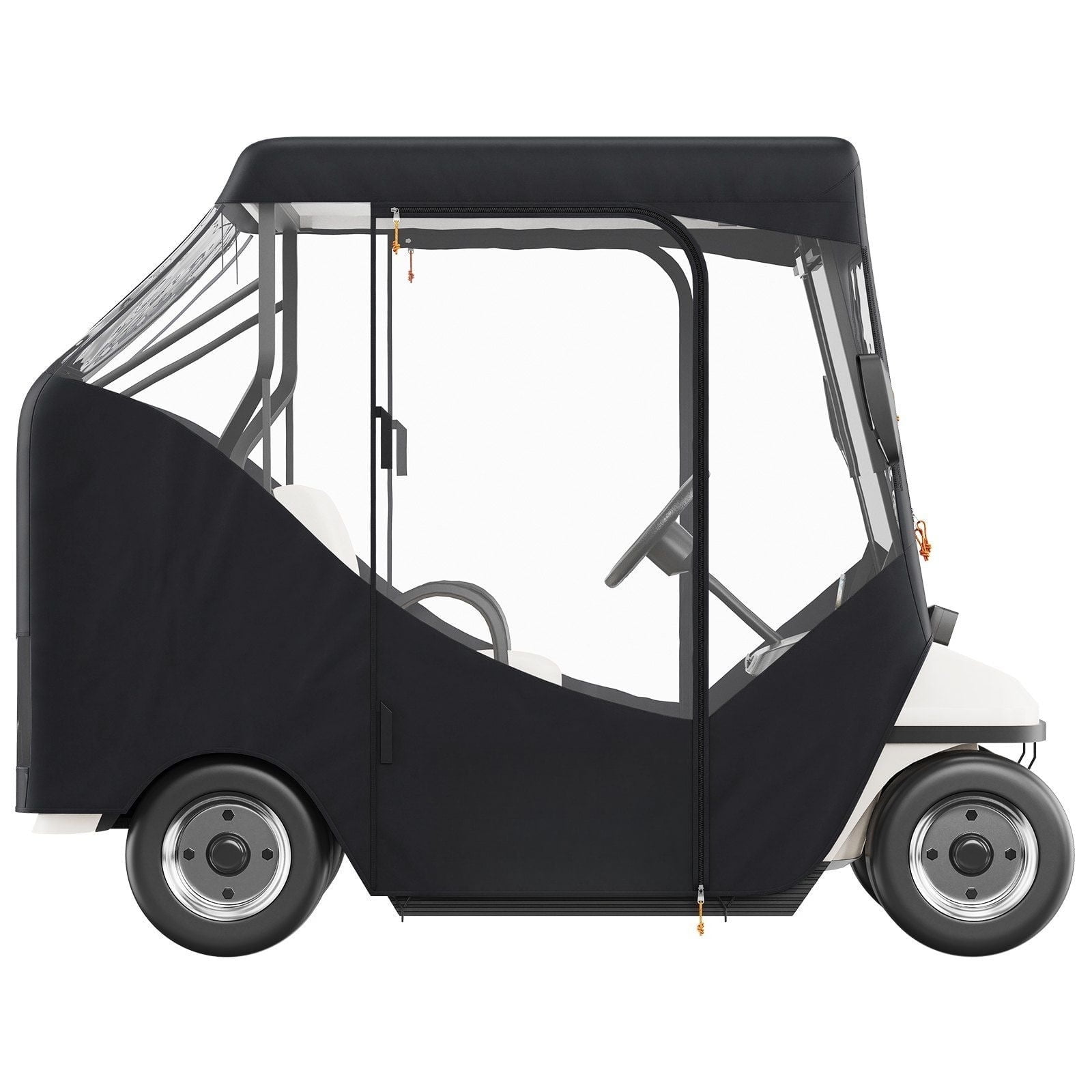 DranitGolf Cart Enclosure, 600D Polyester 4-Sided Clear Window Weather ...