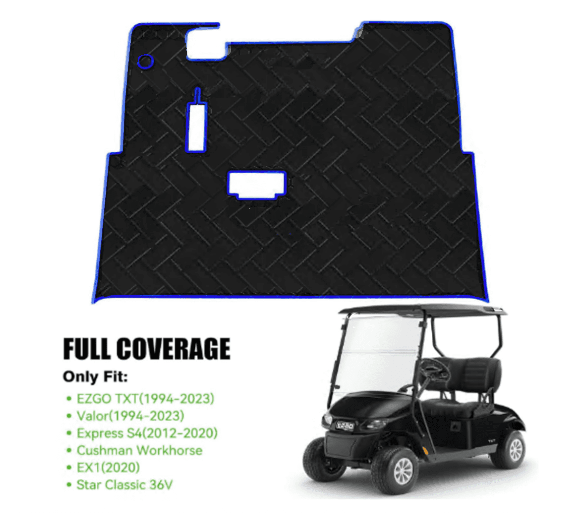 Golf Cart Floor Liner Mat Full Coverage Custom Fit for EZGO TXT (1994-2025), Express S4 (2012 ...