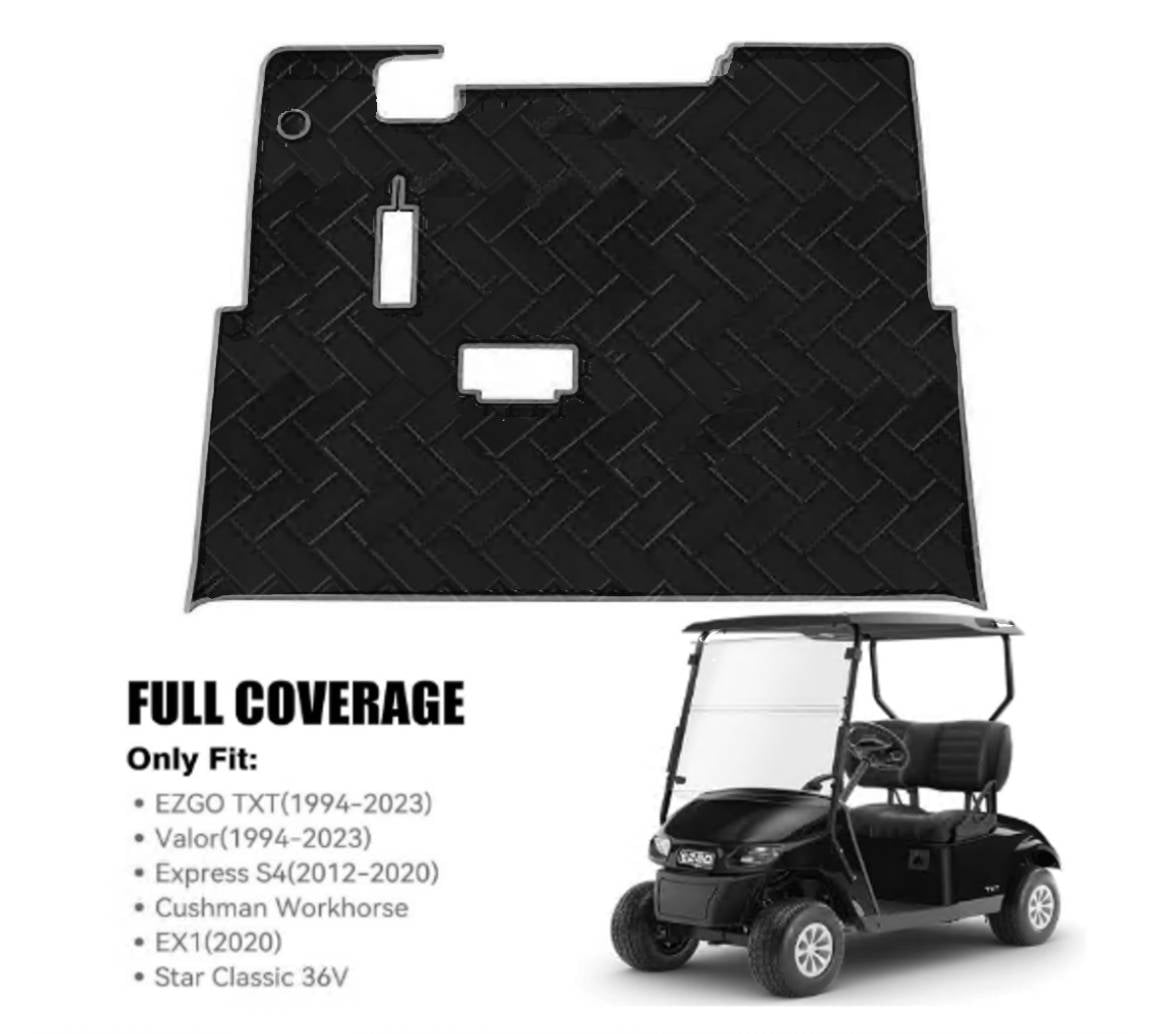 Golf Cart Floor Liner Mat Full Coverage Custom Fit for EZGO TXT (1994-2025), Express S4 (2012 ...