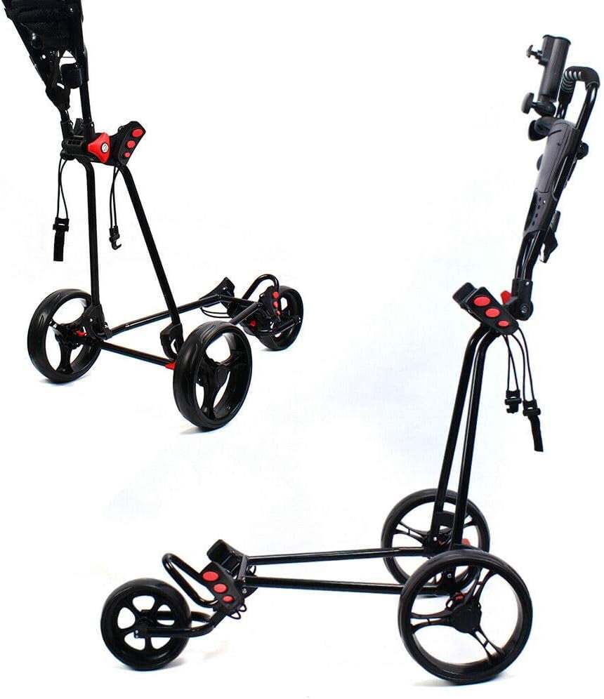 Golf Cart, Foldable Golf Push Cart with 3 Wheel and Golf Bag, Portable ...