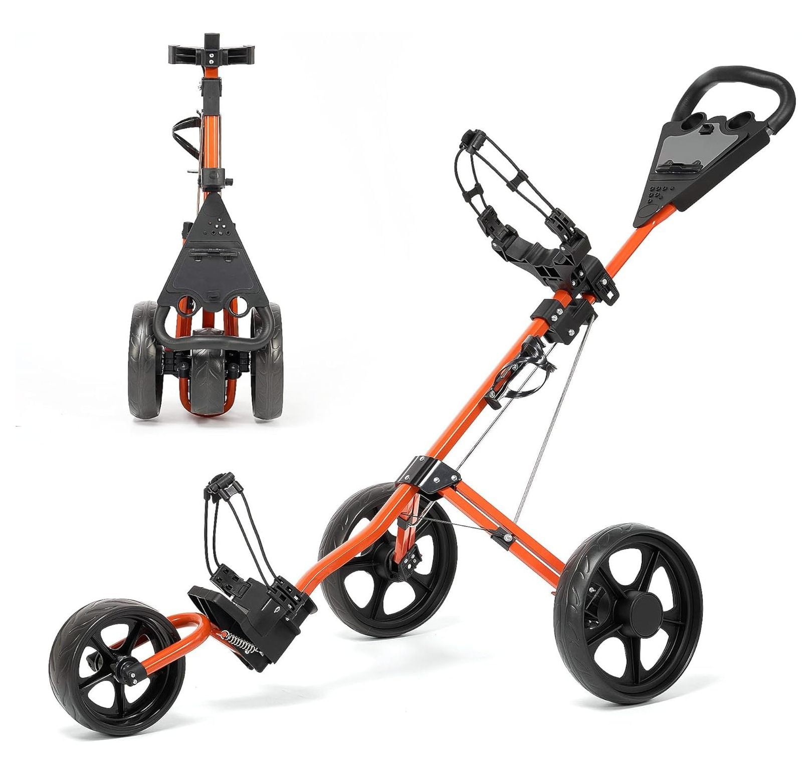 Golf Cart Golf Push Cart Golf Bag Cart with 3 Wheel Quick Folding ...