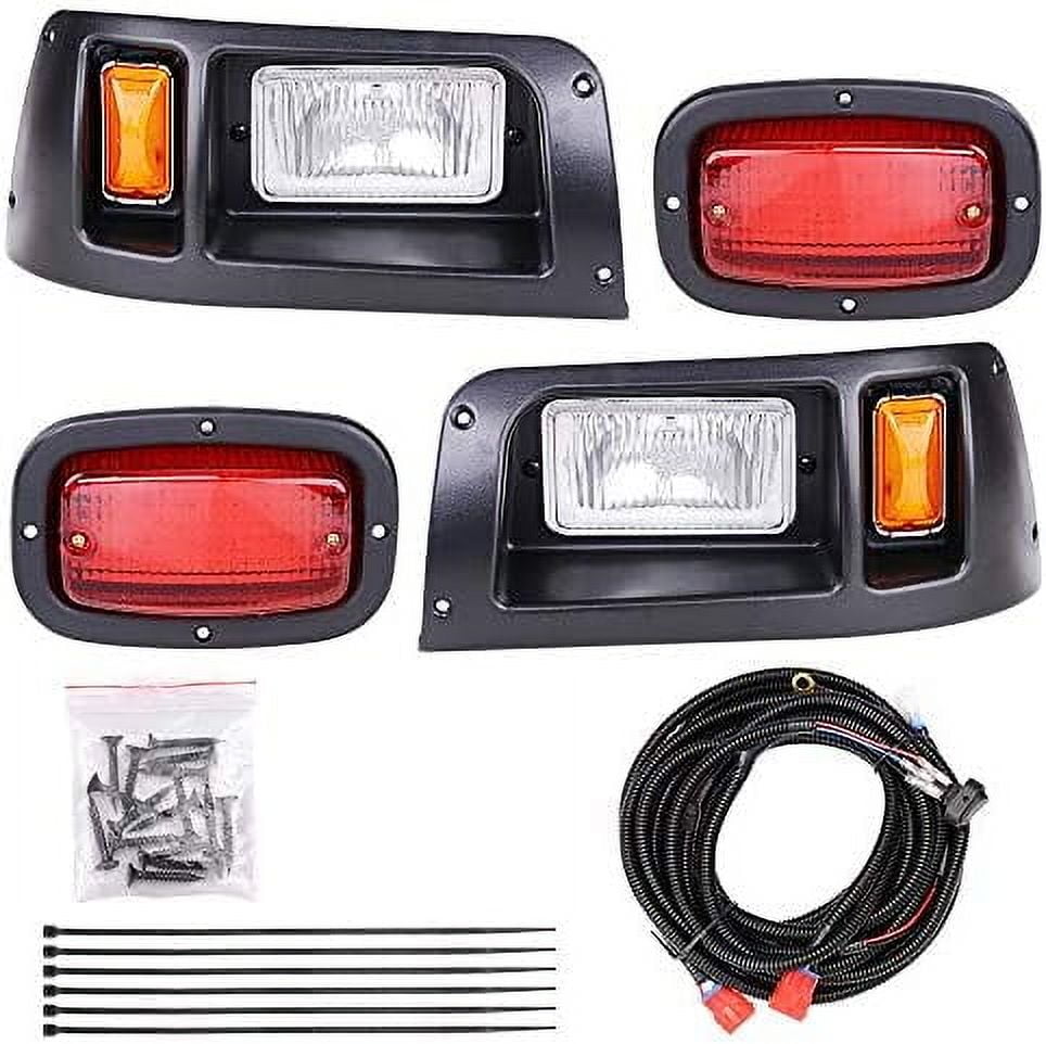 Golf Cart Halogen Headlights & LED Tail Lights Kit DS Cart Lights, Only ...