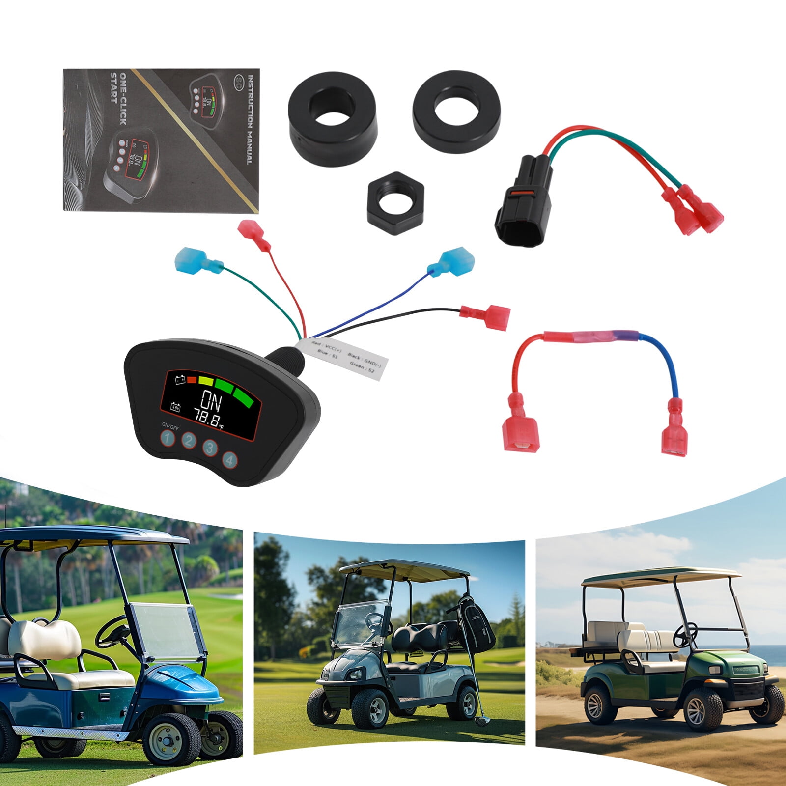 Golf Cart Keyless Ignition Switch Button Start Switch For Golf Cart ...