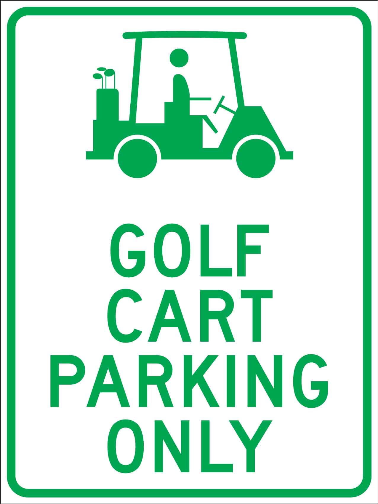 Golf Cart Parking Only Sign Metal Aluminum Sign 8x12 Inches Caution ...