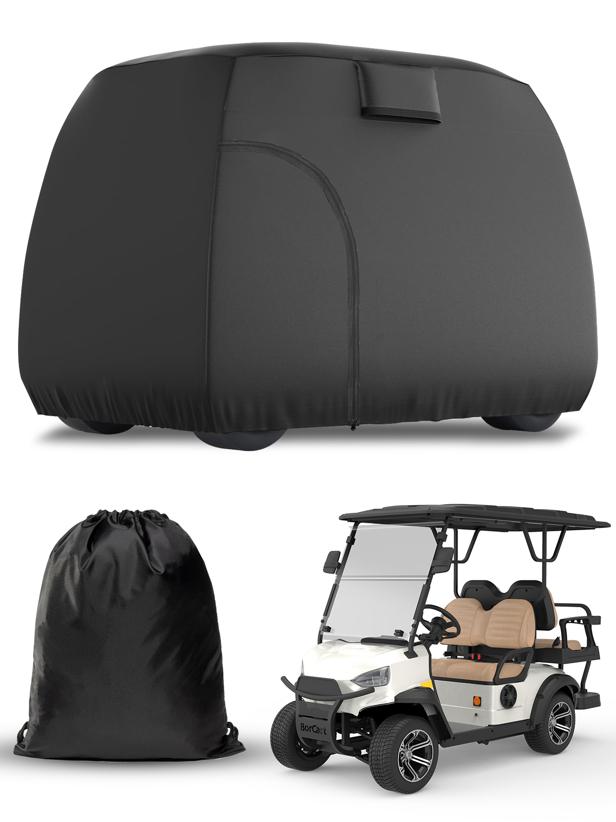 Covered Living Reversible Golf Cart Seat and Back Cover, Black and ...